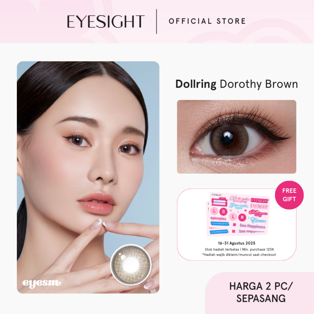 Jual EYESIGHT LENSES Softlens Eyesm Dollring Dorothy Brown | Softlens Korea 14.5mm Motif Natural ...