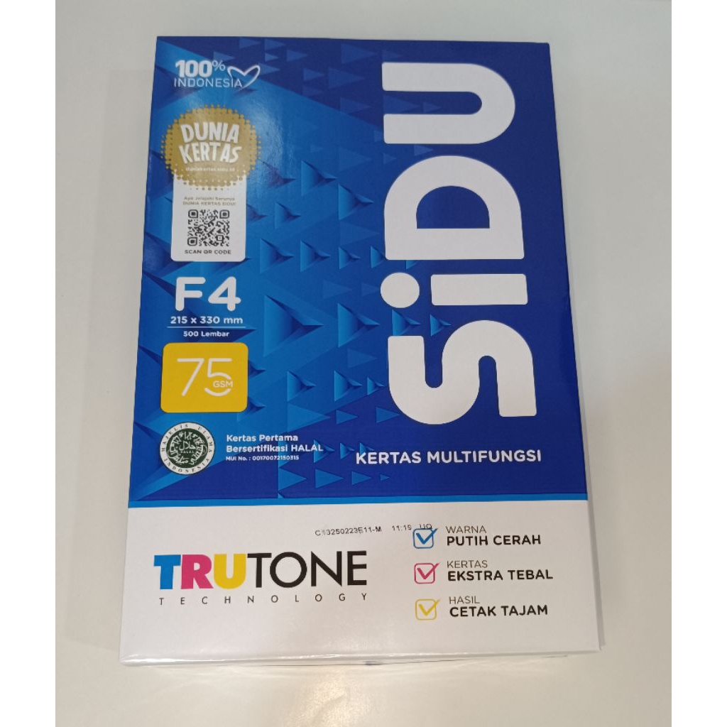 Jual Kertas SiDU F4 HVS Paper Multifungsi 75gsm 500 sheets 215x 330mm 1 ...