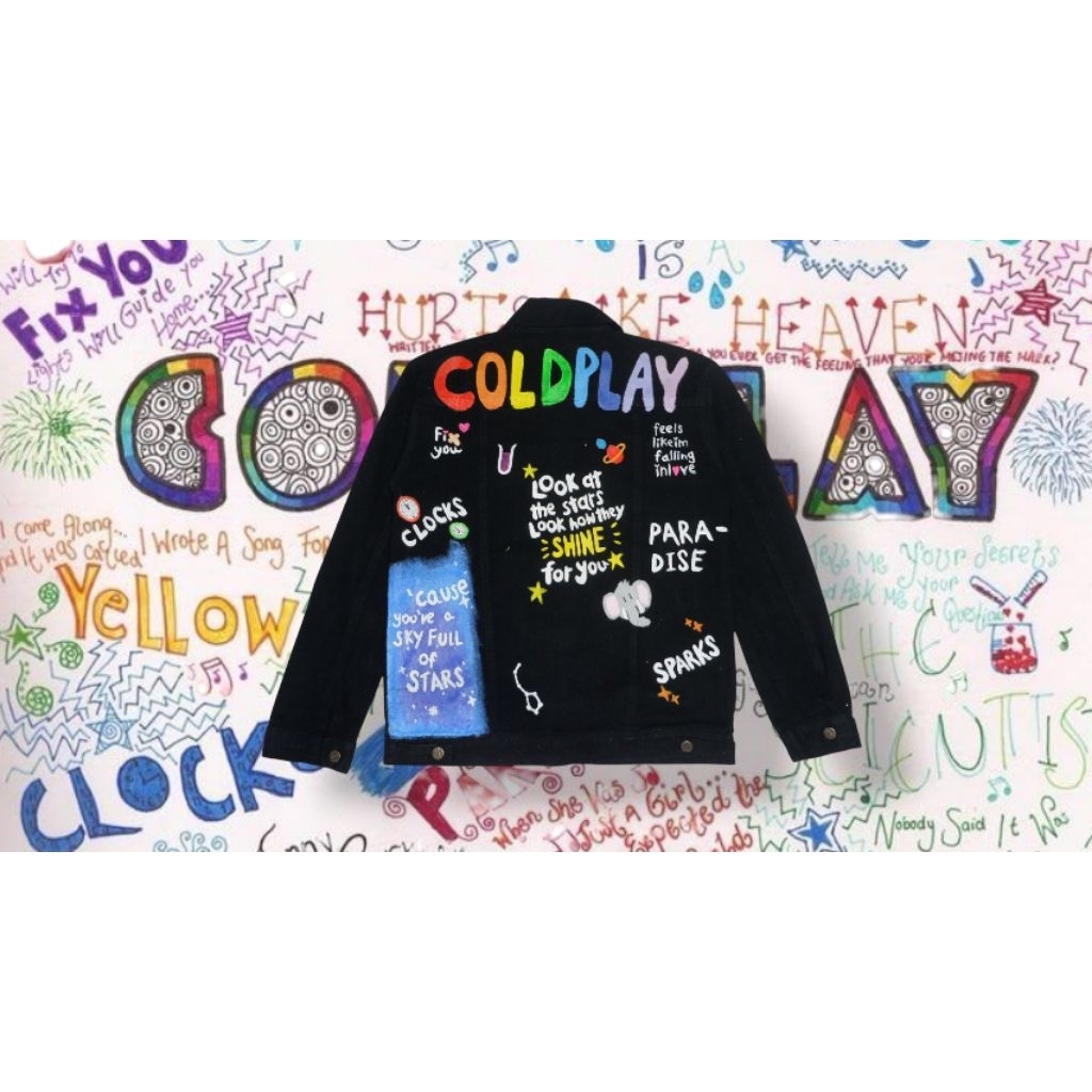 Jual Jaket Lukis Coldplay - Jaket Denim Coldplay - Outfit Stylish ...