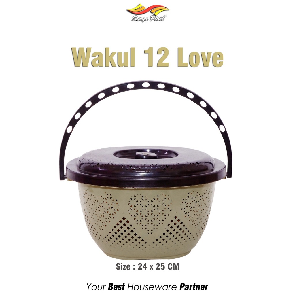 Jual Wakul 12 Love Tutup Dengan Gagang Surya Plast | Besek Bakul ...