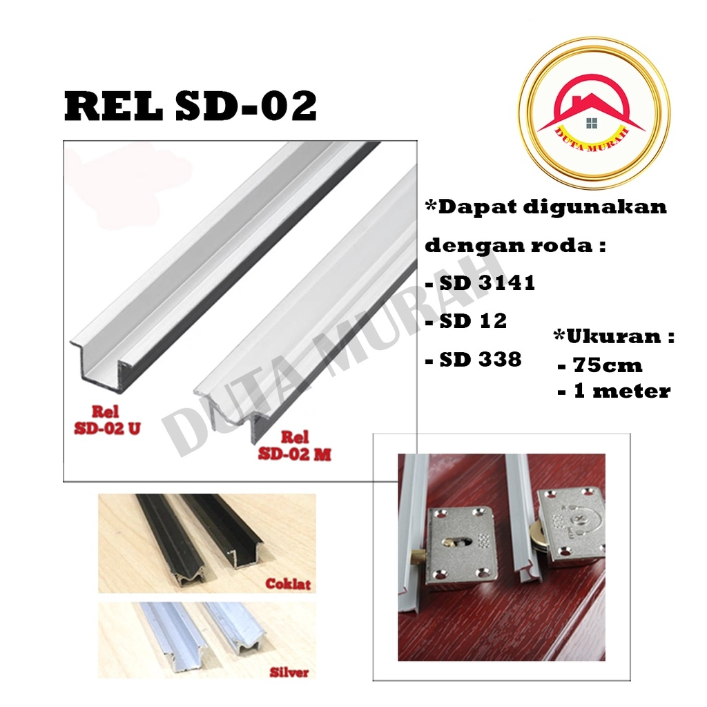 Jual Rel Sliding U dan M Pintu Lemari Geser U V UM UV Pasangan Roda 338, 3141, SD 12 75cm dan ...
