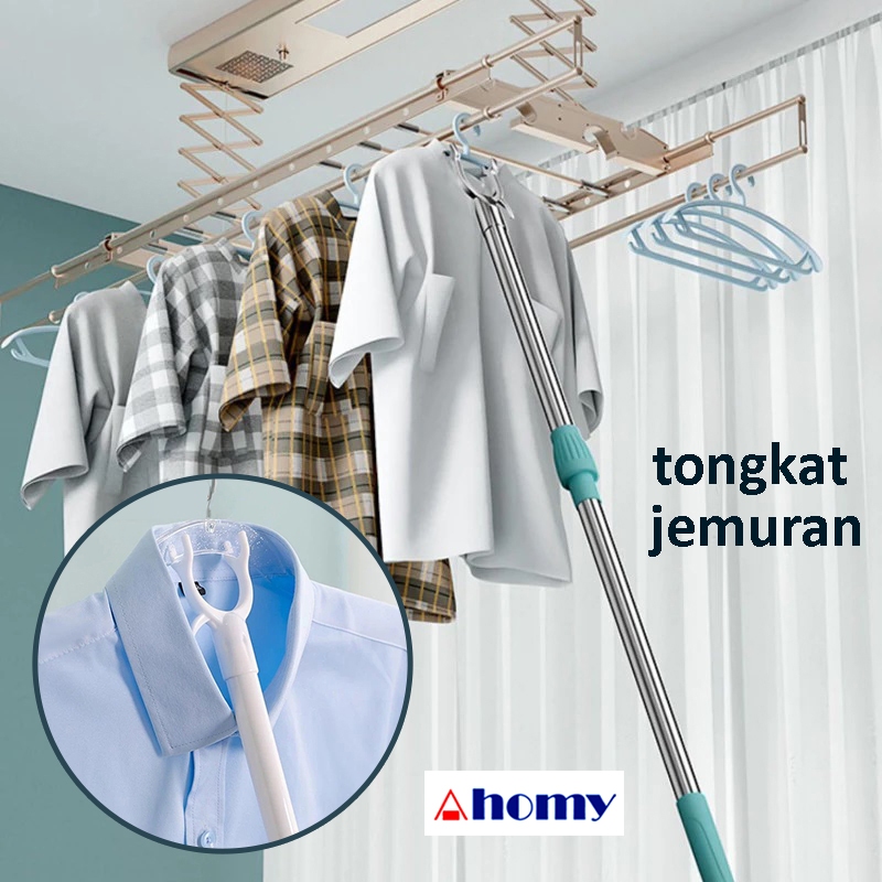 Jual tongkat jemuran 60-100cm stainless pengait sodokan galah hanger tj ...