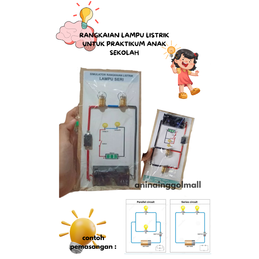 Jual Rangkaian Lampu Listrik Seri Paralel kit DIY Untuk Prakarya ...
