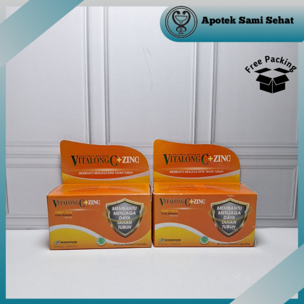 Jual 2 Botol Vitalong C 500 mg + Zinc Botol Isi 30 Kapsul Ascorbic acid ...