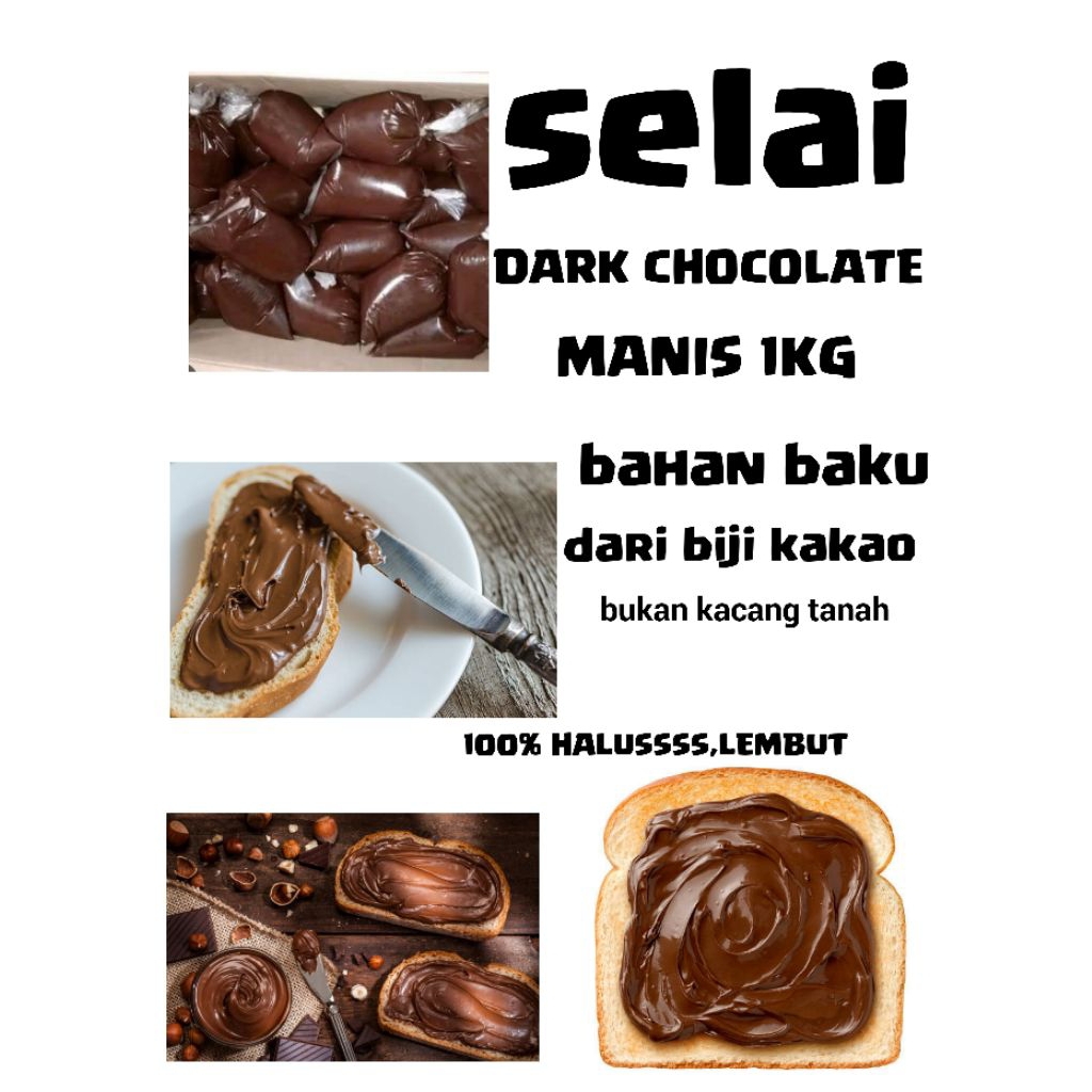 Jual SELAI Dark Chocolate manis 1kg kiloan/dark coklat pasta manis 1kg ...