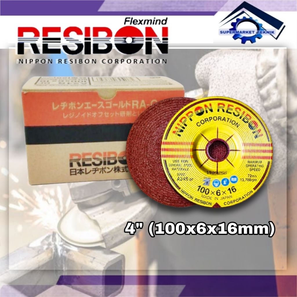 Jual [1KOTAK 25 PCS] Batu Gerinda Poles Nippon Resibon 4" Inch x 6mm ...