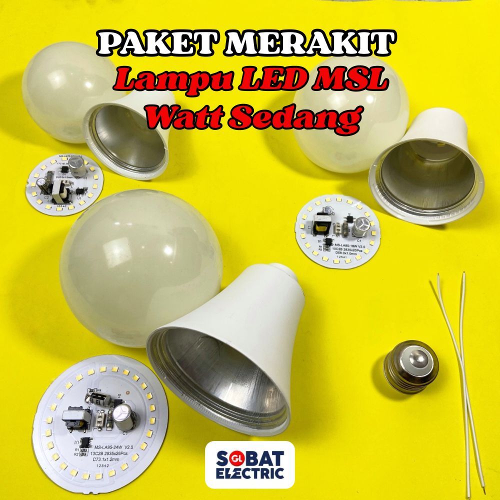 Jual Paket Merakit Lampu LED MSL Cahaya Putih - LED AC MSL Rakitan Watt ...