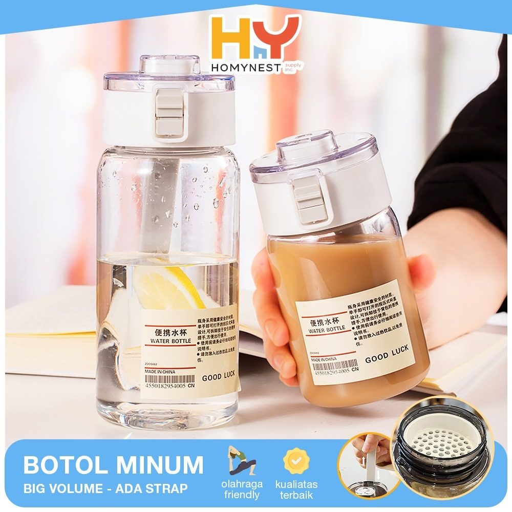 Jual HOMYNEST Botol Air Minum Tumbler Bening Estetik Water Bottle 350ml ...
