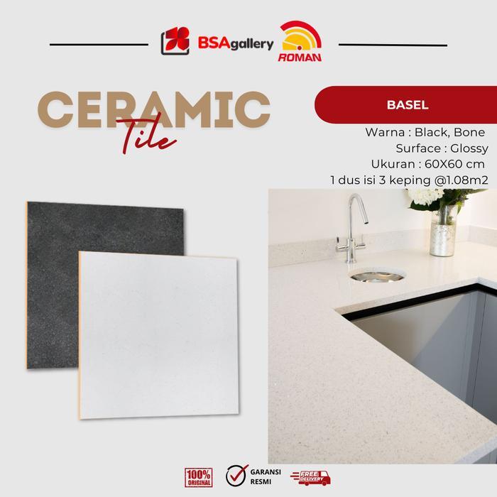 Jual BSA Gallery GRANIT ROMAN 60X60 BASEL BLACK BONE LANTAI DINDING ...