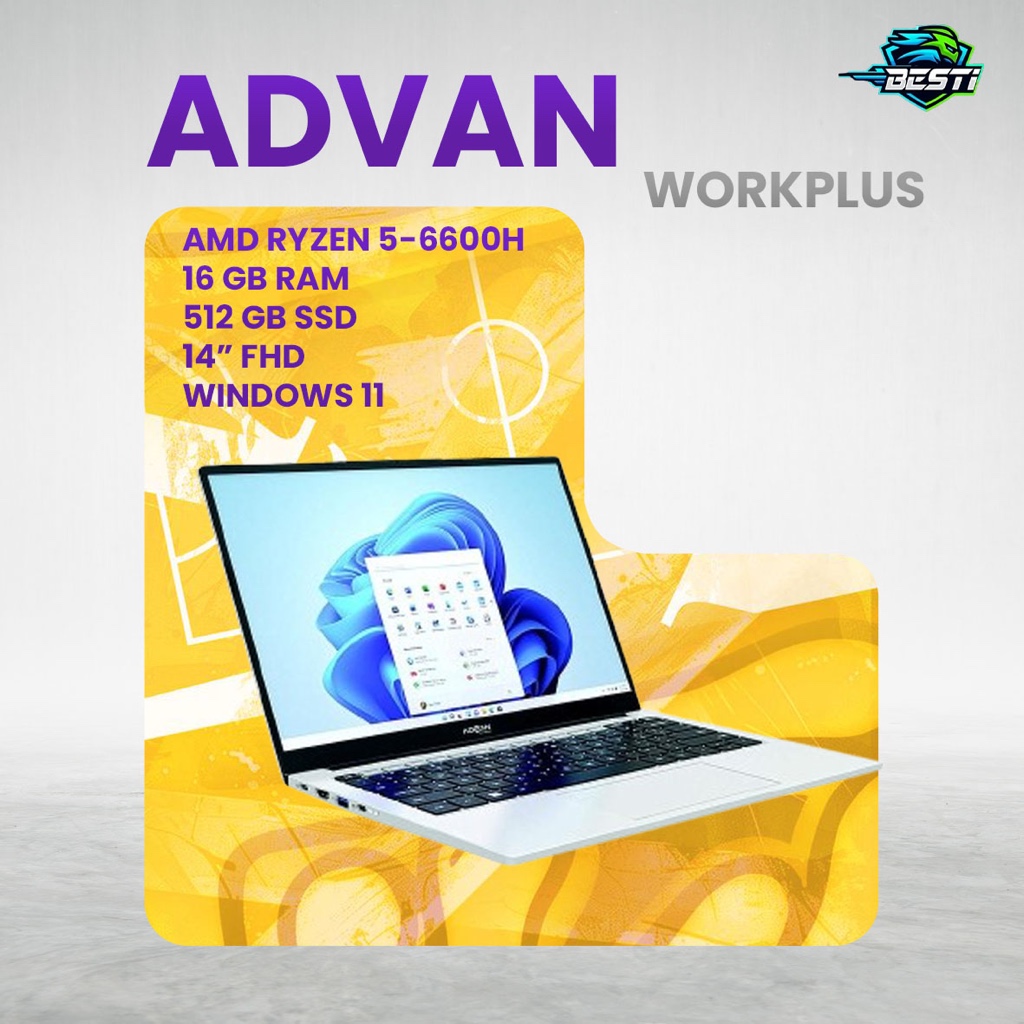 Jual Laptop ADVAN WorkPlus AMD R5-6600H 16GB RAM 512GB SSD Windows 11 ...