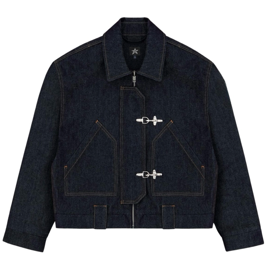 Jual Sai - Fireman Clasps Style Work Jackets Denim Boxy Outer Jacket Denim | Shopee Indonesia