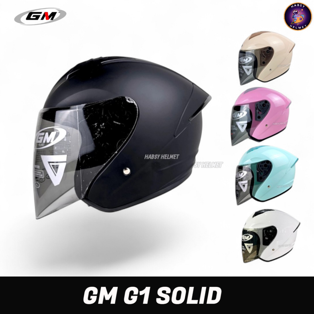 Jual Helm GM G1 SOLID Helm Half Face SNI / GM G1 | Shopee Indonesia