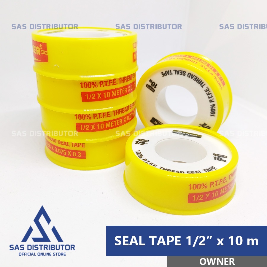 Jual OWNER Seal Tape Kran 1/2 x 10 meter / Selotip Pipa PTFE / Siltep ...