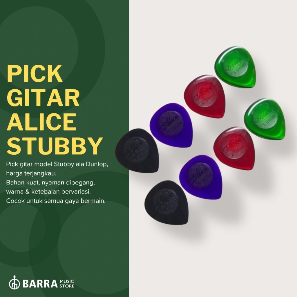 Jual Pick Gitar ALICE stubby - Pick Guitar Bass Akustik Elektrik 1-2-3 ...