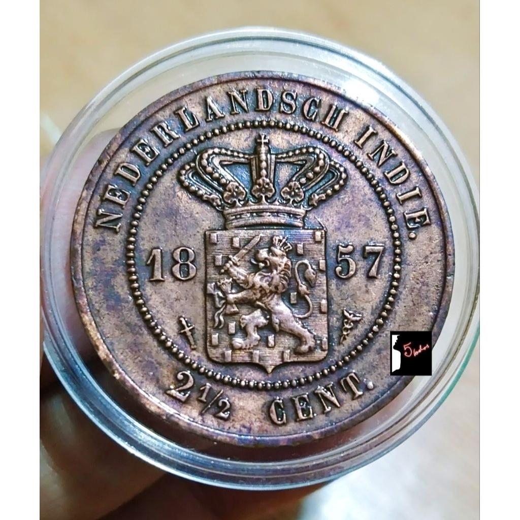 Jual duit koin kuno asli 2 1/2 cent tembaga tahun langka 1857 super ...