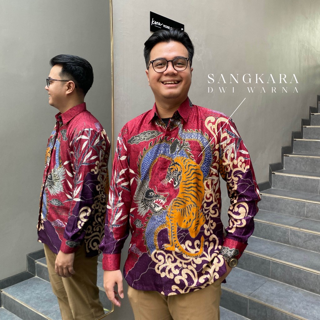 Jual Batik Lengan Panjang Pria Premium Printing Kemuning Mas / Sangkara ...