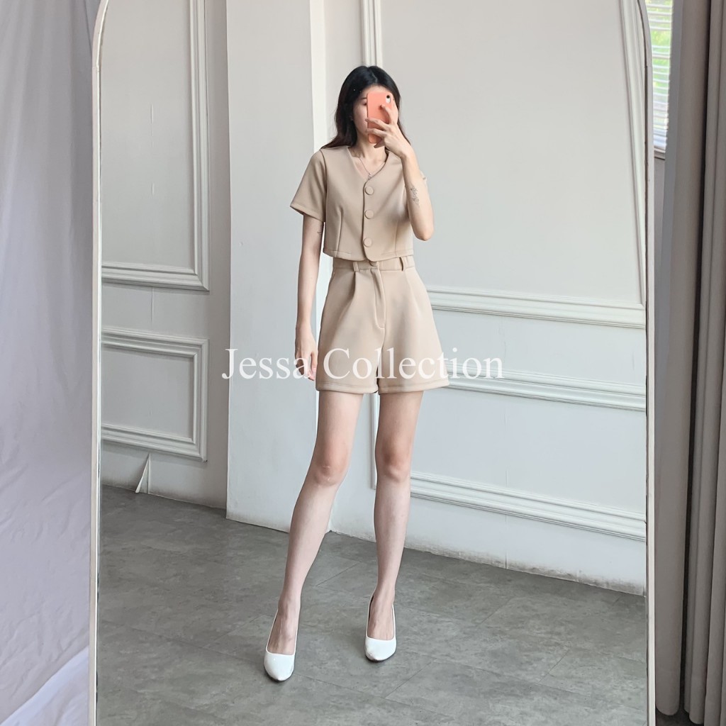 Jual One Set Pendek Trini FG Setelan Wanita Atasan Simple Short Pants ...