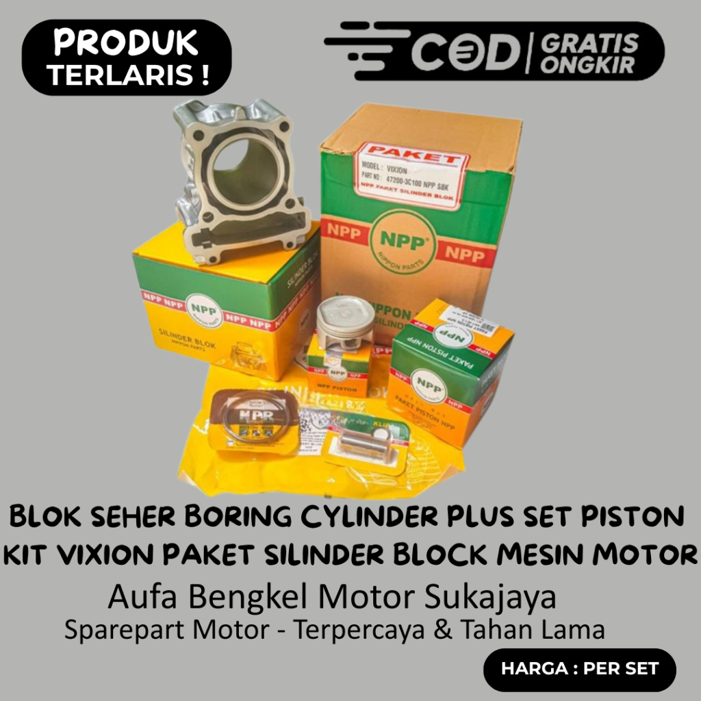 Jual NPP Paket Silinder Blok Vixion Lengkap Piston Ring Packing ...