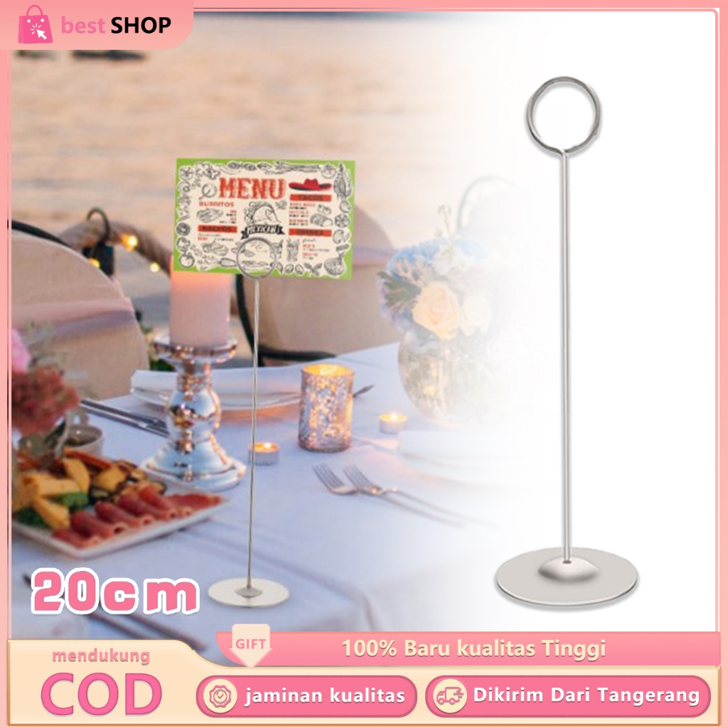 Jual Tiang Nomor Meja Stainless 20cm Menu Stand Table Kokoh Stand Card ...