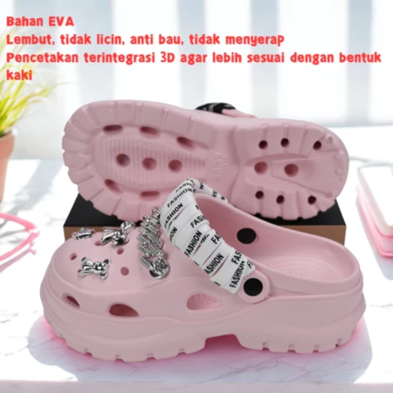 Jual Sandal Baim Crocs Wanita Dewasa Terbaru Hiasan Boneka Panda TINGGI ...