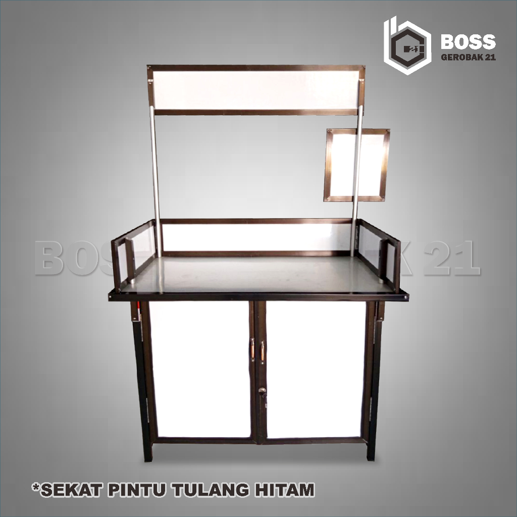 Jual Booth Portable Sekat Pintu Spesial Hitam / Gerobak Lipat / Meja ...