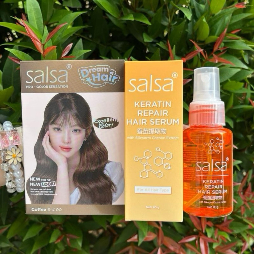 Jual PAKET SALSA Cat Rambut Coffee + Keratin Repair Hair Serum 80gr ...