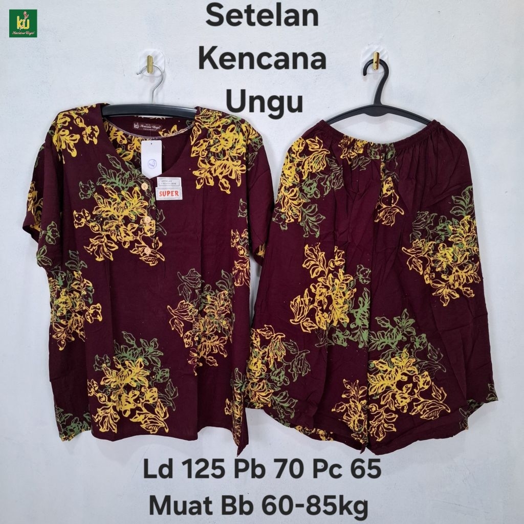 Jual Setelan Kulot Kencana Ungu Jumbo Lebel Coklat Ld125 Busui | Shopee ...