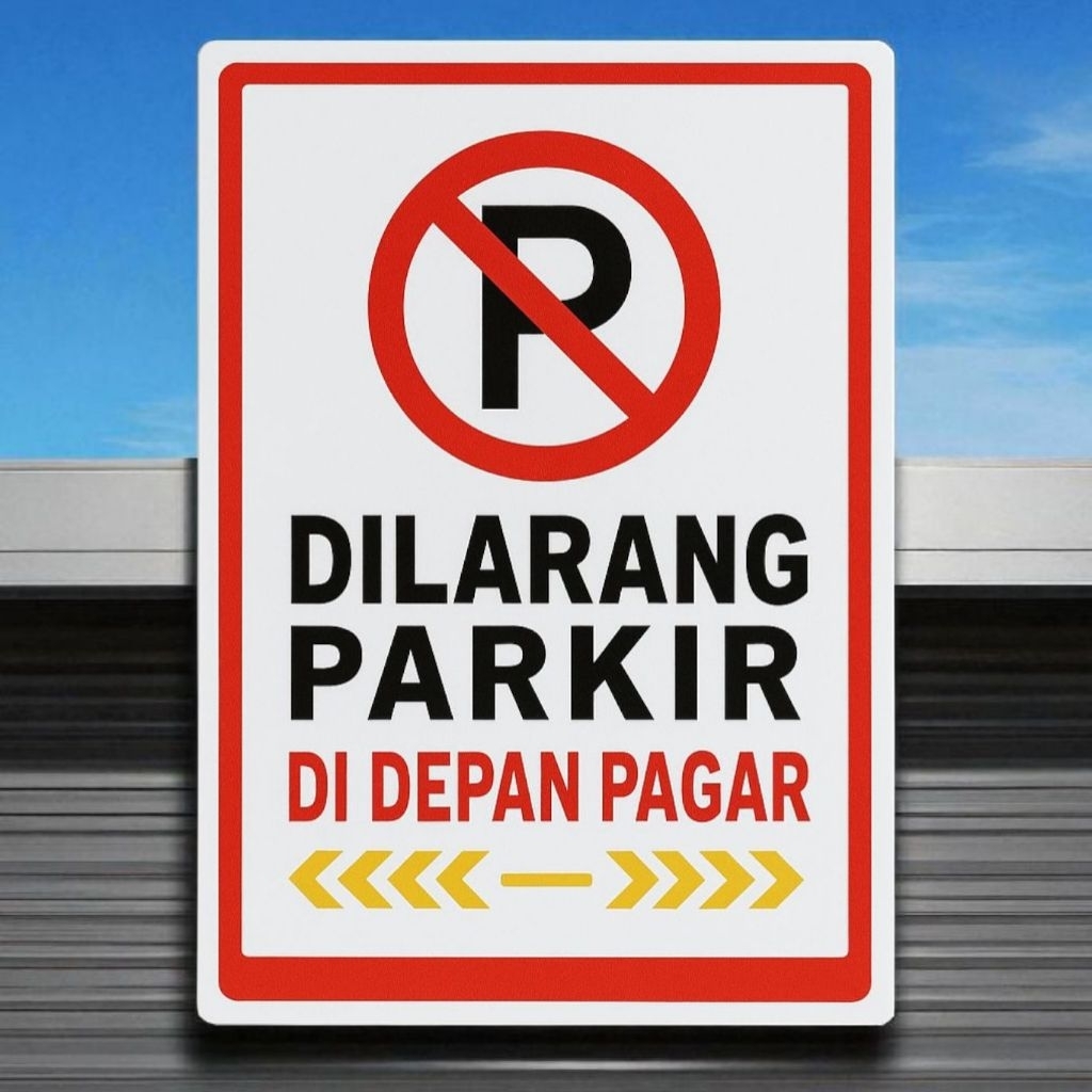 Jual sign / rambu rambu dilarang parkir di depan pagar | Shopee Indonesia