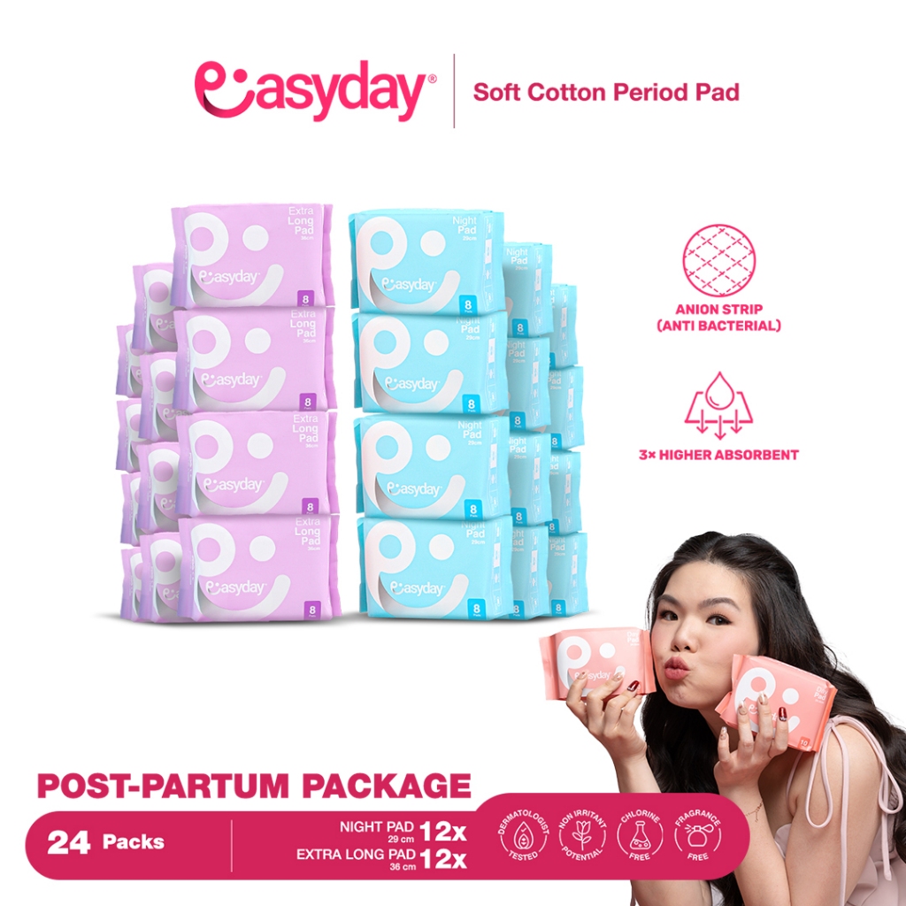Jual EasyDay Night Pad & Extra Long Pad – Paket Nifas | Paket Hemat 192 ...