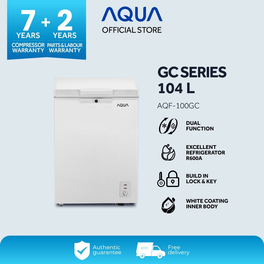 Jual AQUA Elektronik AQF-100GC - Chest Freezer - 1 Door - 104L - White ...