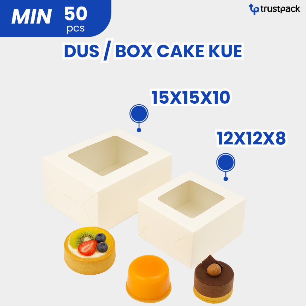 Jual Box Kue Ivory 12x12x8 & 15x15x10 Dus Korean Cake Putih Tebal ...