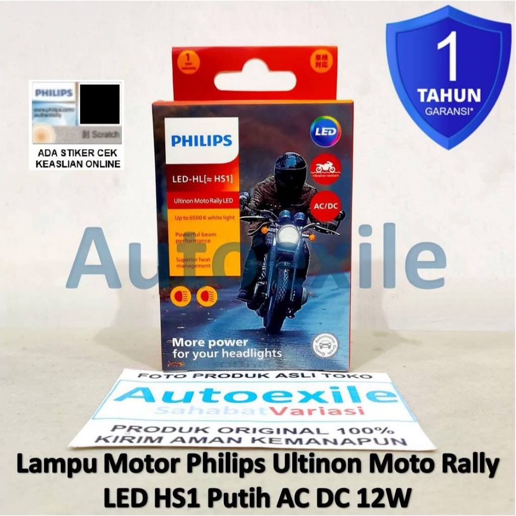 Jual Philips Ultinon Moto Rally LED HL HS1 AC DC 6500K Putih Lampu Motor Vixion Byson Pulsar KLX ...