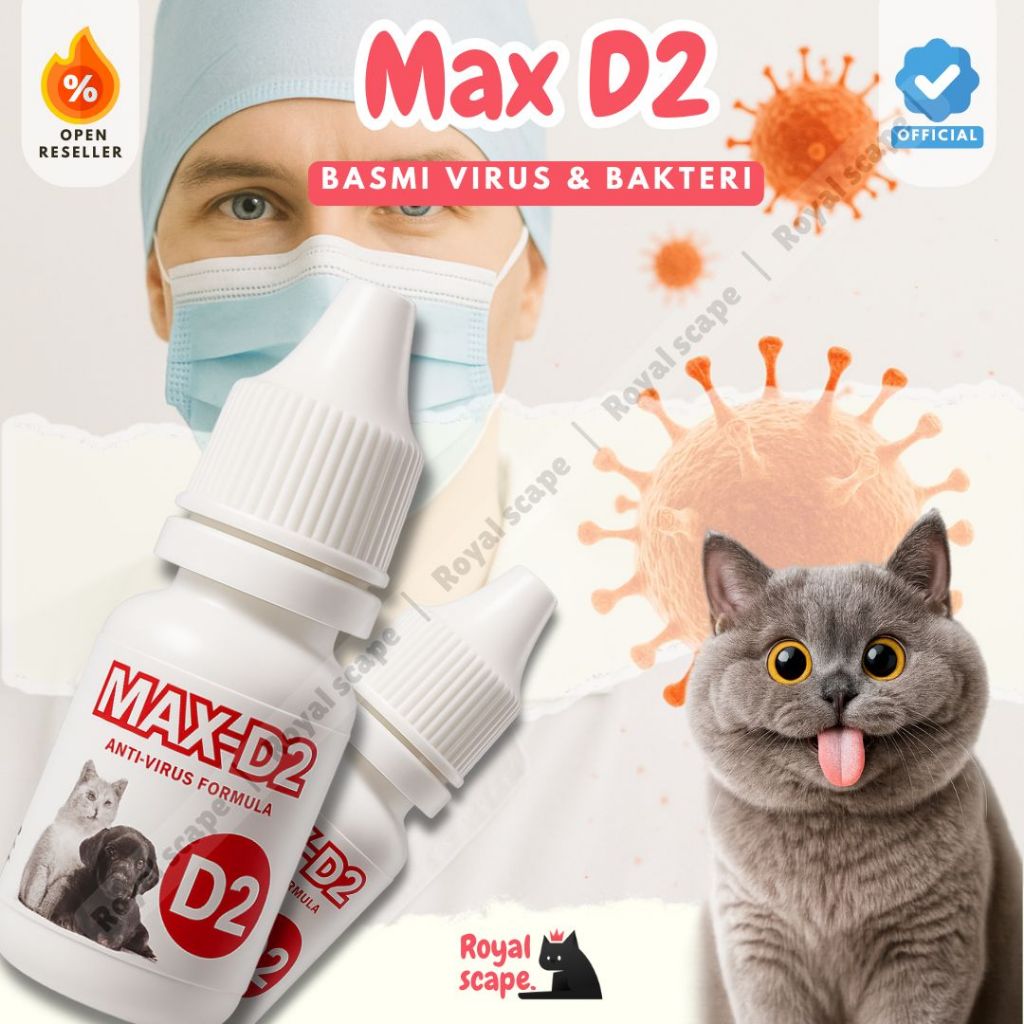 Jual Obat Kucing MAX D2 Obat Virus Kucing Flu Berat, Panleu, Calici ...