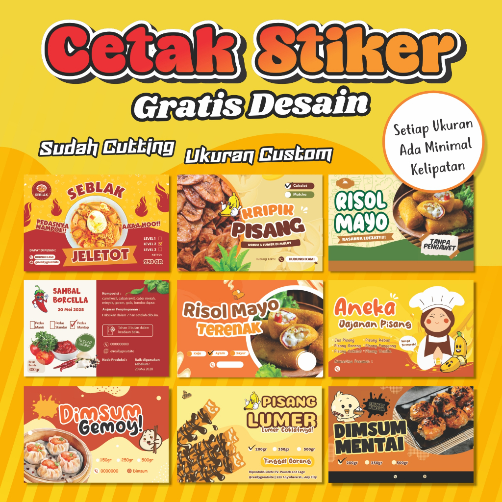 Jual STIKER/STIKER CUSTOM/LABEL/STIKER KEMASAN/STIKER KEMASAN MAKANAN ...