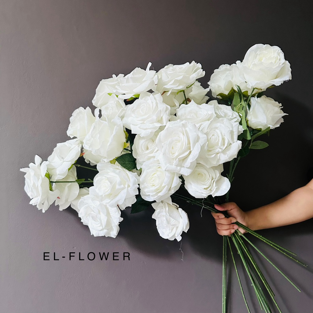 Jual Bunga Artificial Mawar Besar D11 isi 3 kuntum + daun utk dekorasi ...