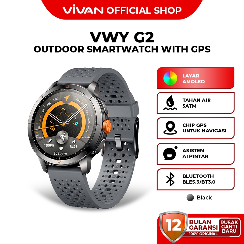 Jual [FREE STRAP] VIVAN Outdoor Smartwatch AMOLED 1.6" GPS Navigation ...