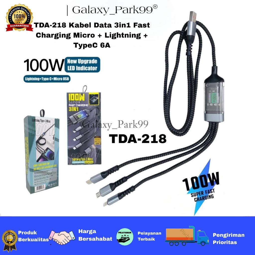 Jual Vibox 100W TDA-218 Kabel Data 3in1 Fast Charging Micro+Lightning ...