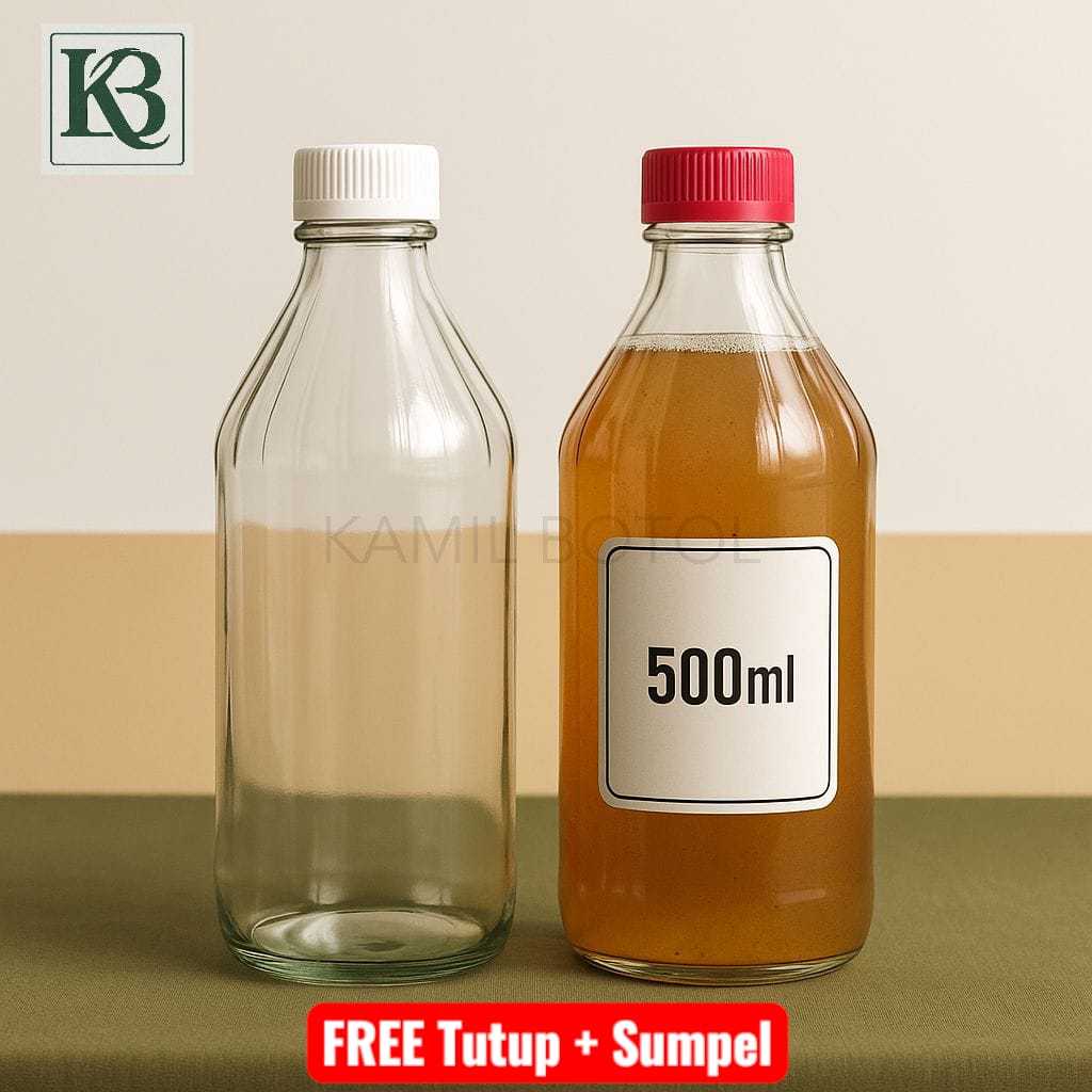 Jual Botol Kaca Jus 500ml + Tutup – Botol Cold Brew | Botol Apel 500 Ml | Botol Refill Sabun ...