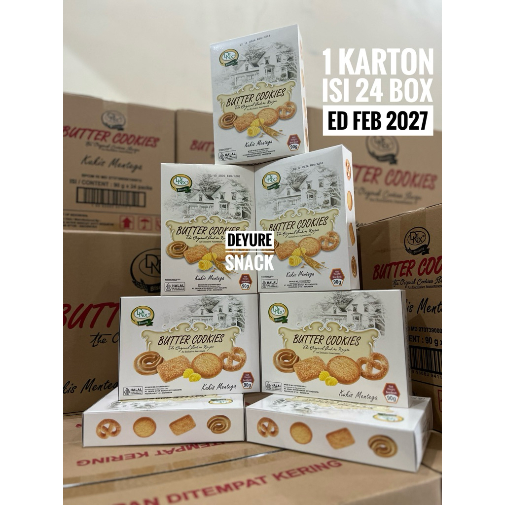 Jual Denex Butter Cookies 90 gr 1 dus isi 24 Pcs Snack Hajatan Karton | Shopee Indonesia