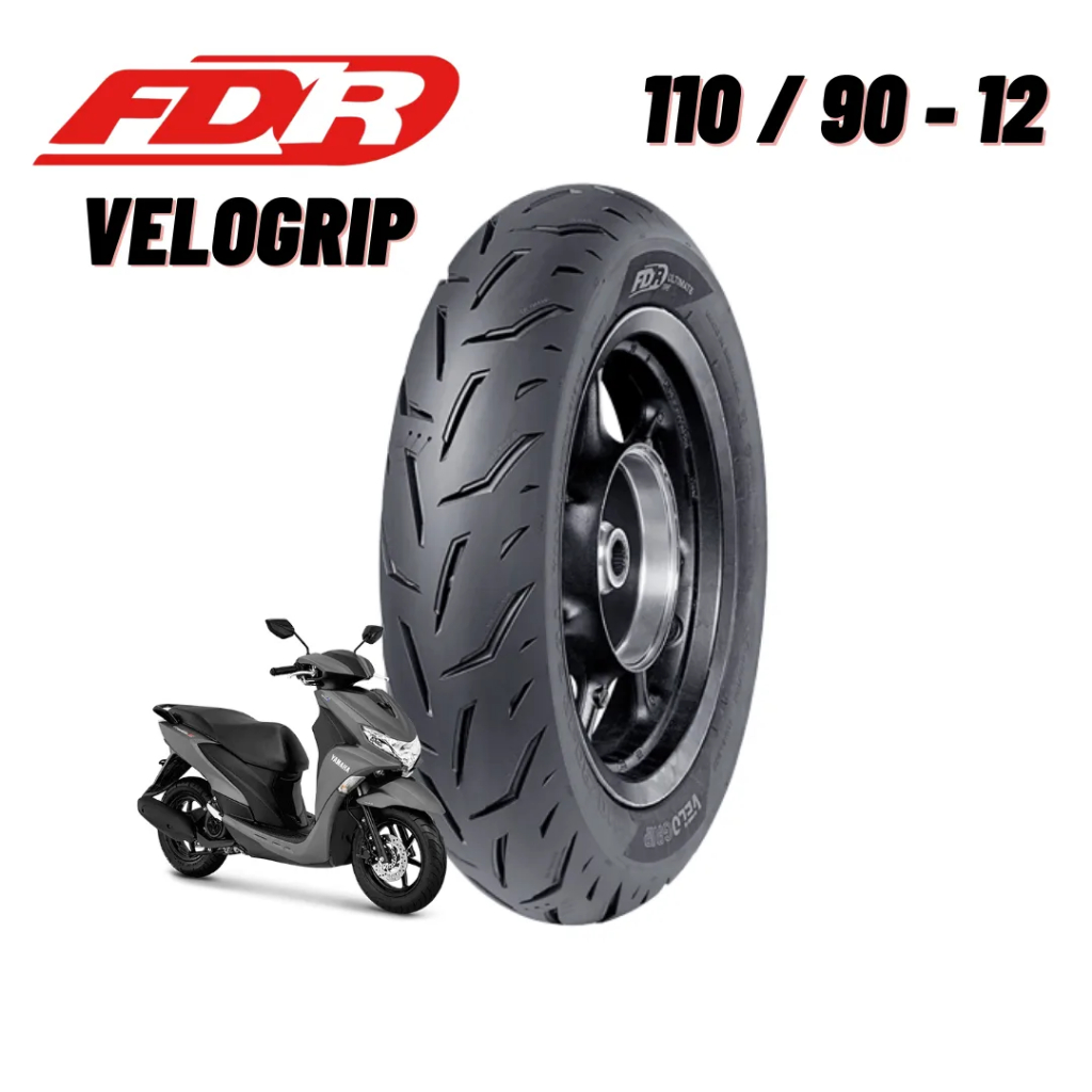 Jual ( RING 12 ) FDR VeloGrip 110 / 90 - 12 Tubeless Ban luar Motor ...