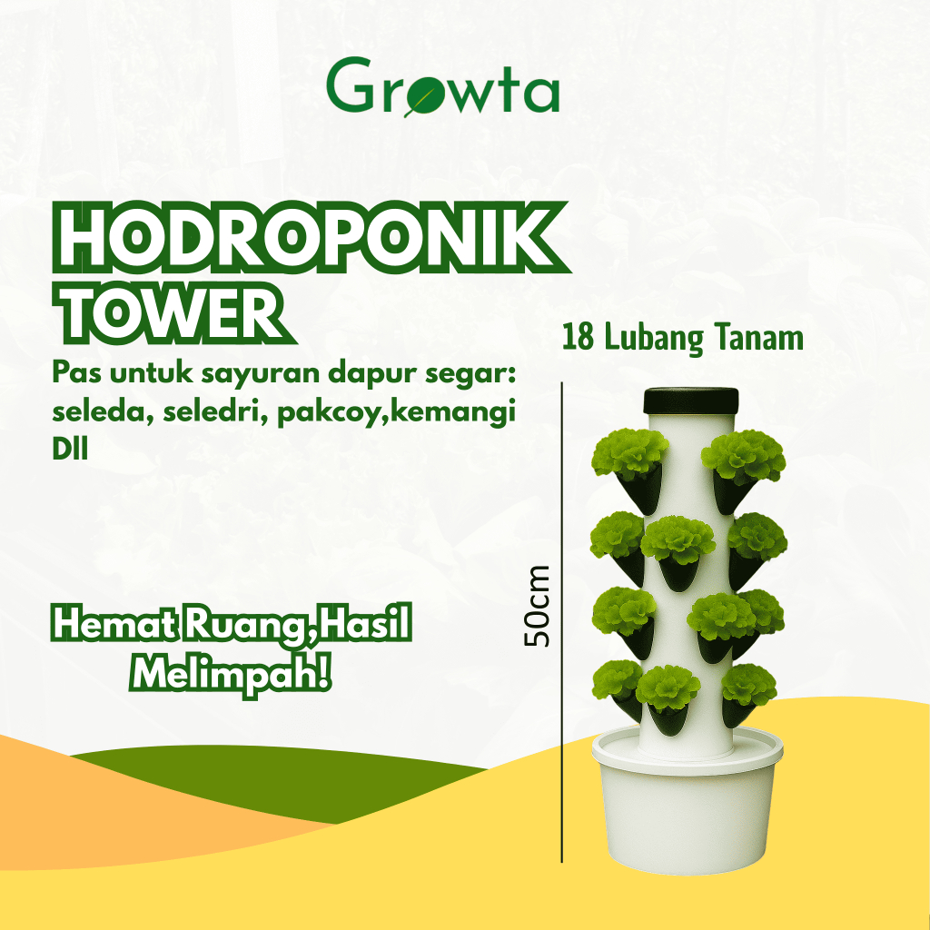 Jual Hidroponik Tower Vertikal 18 Lubang Tanam – Vertical Farming Urban Farming | Shopee Indonesia
