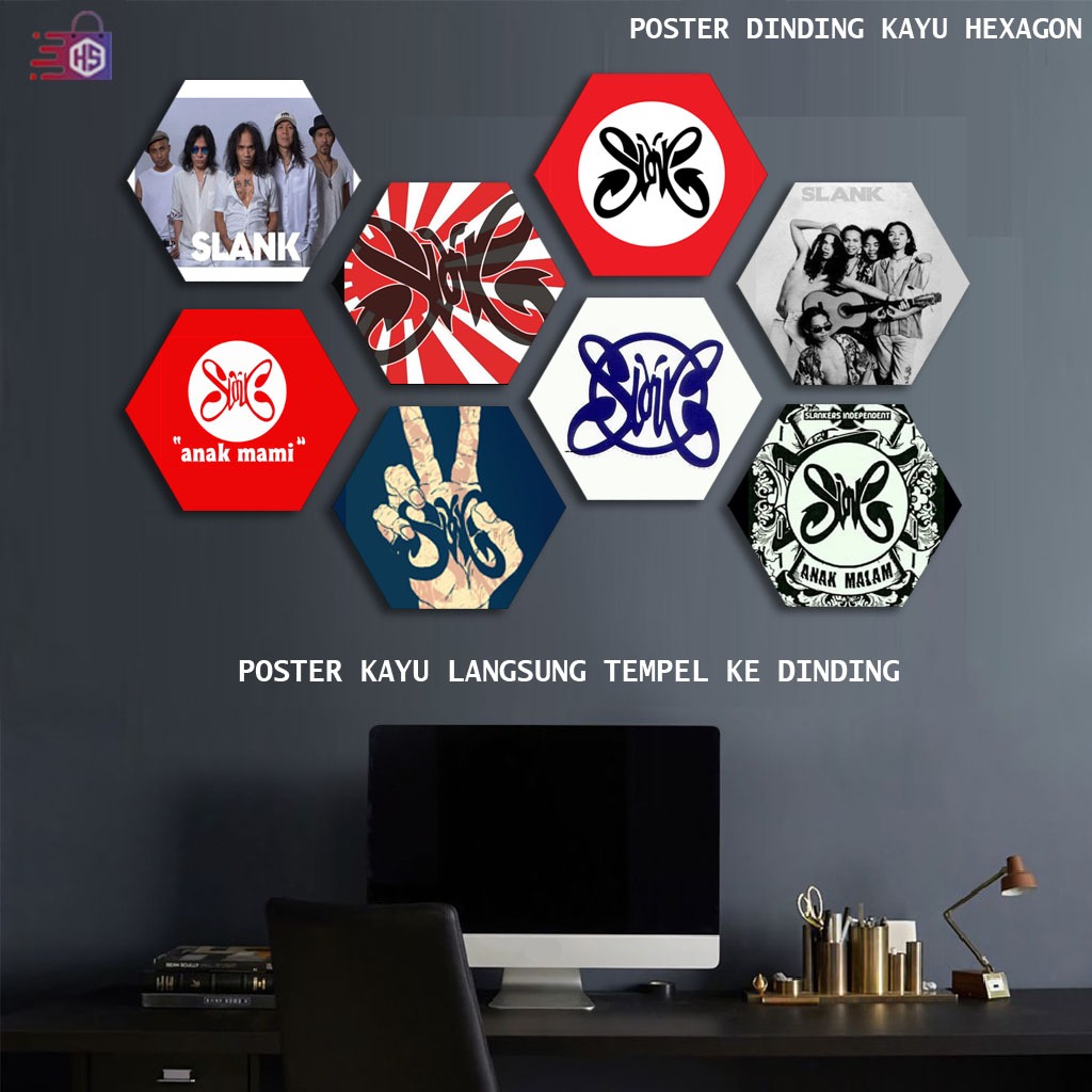 Jual Poster dinding hexagional slank 1 set 8 pcs - poster slank ...