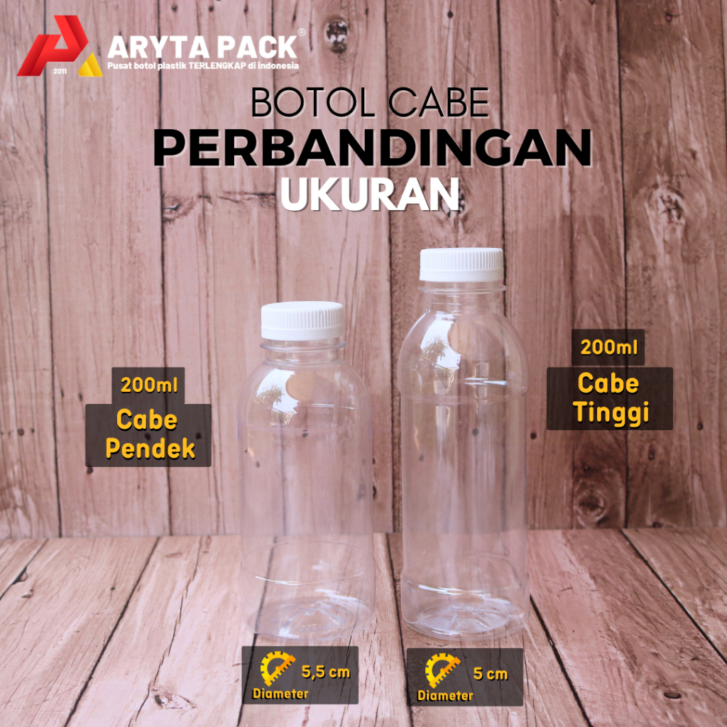 Jual Botol plastik PET 200ml cabe tinggi minuman mineral jus susu kopi ...