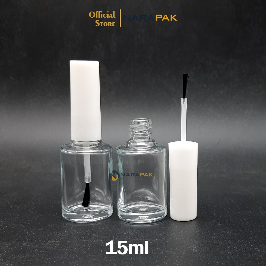 Jual Botol Kutek 15ml Kaca Tabung Tutup PUTIH Botol Henna Kemasan Cat ...