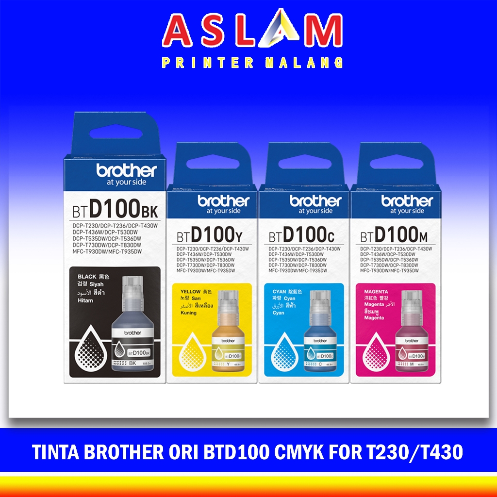 Jual TINTA BROTHER ORIGINAL BTD100 BT-D100 BT D100 BLACK, CYAN, MAGENTA ...