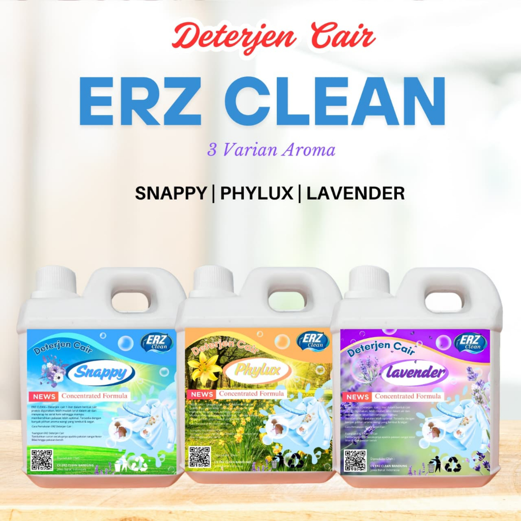 Jual ERZ CLEAN DETERGENT CAIR 1 Liter Laundry Liquid Detergent 1000 ML ...