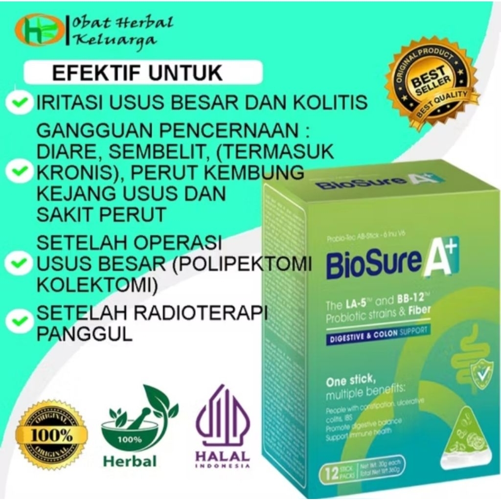 Jual 2 BOX BIOSURE A+ PLUS ASLI ORIGINAL MILK SUSU OBAT USUS BESAR MAAG ...