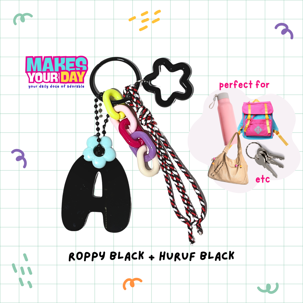 Jual Makesyourday - Roppy Rope Black Custom Ganci Tumblr Bagcharm ...