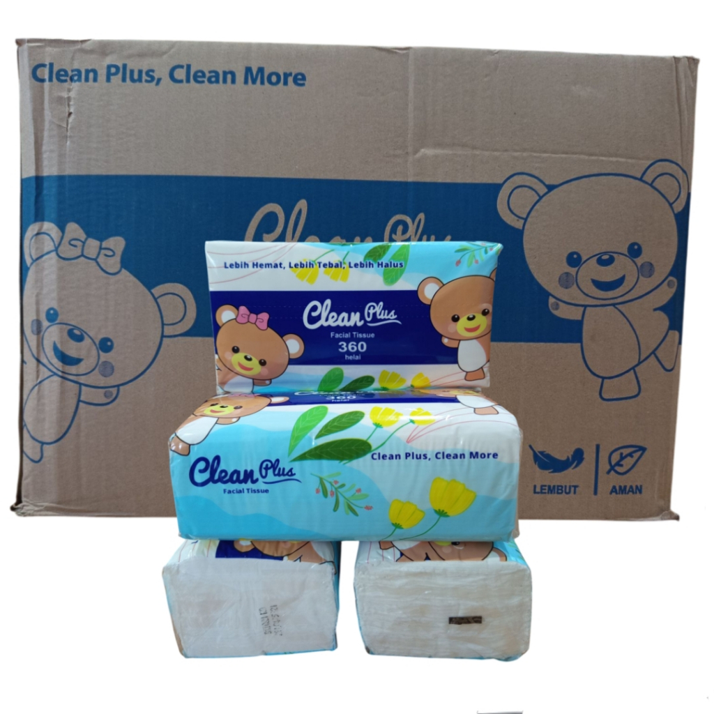 Jual Tissue Clean Plus facial tissue 360 sheet Pkt 10 Pack | Shopee ...