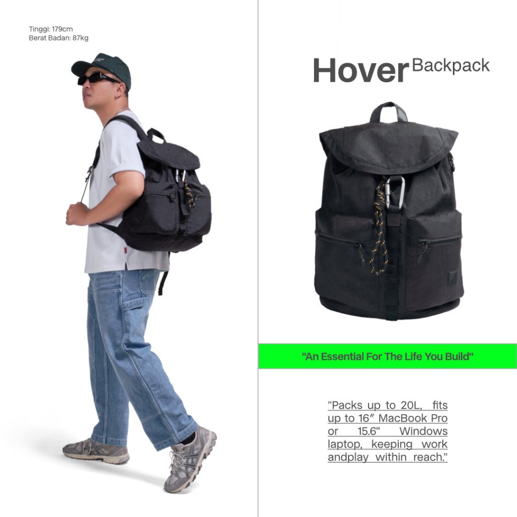 Jual SYMA. Hover Backpack Black | Shopee Indonesia